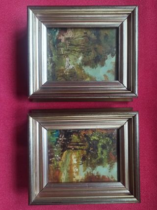 Due quadretti dipinti ad olio paessagi