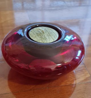 Portacandele vetro rosso Millefiori Milano nuovo