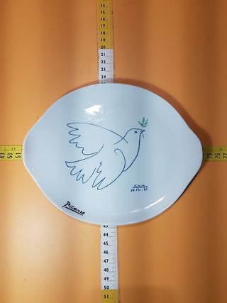 Svuota Tasche PICASSO Colombe blue avec fleur.