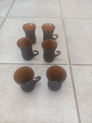 set 6 tazzine da caffè in vetro smerigliato