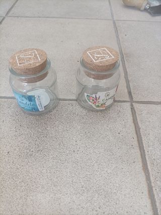 set due portacandele in vetro contappo di sughero