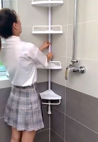 Scaffale con ripiani allungabile per bagno