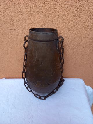 Vaso in rame cm 22 da appendere con catenella diam