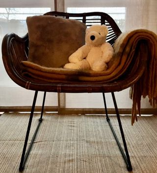 Poltrona rattan/metallo nero