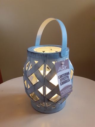 lanterna effetto candela axir,  colore AZZURRO