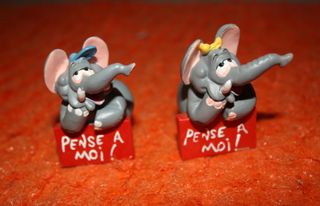 Coppia di statuine elefantini