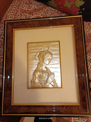 Quadro con madonna in laminato argento 
