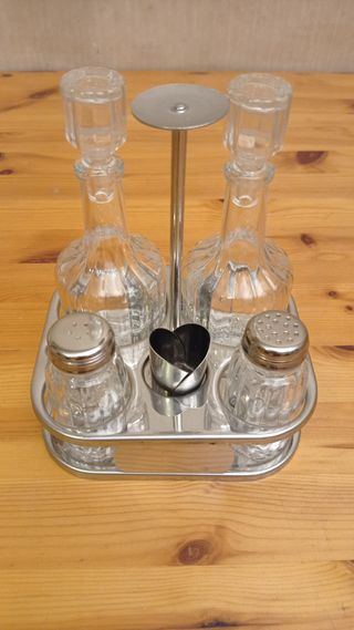 Set 5 pezzi condimento tavola ménage 