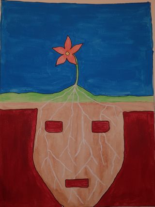 Disegno originale realizzato con colori acrilici 