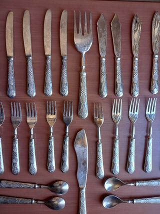 set posate in argento 800