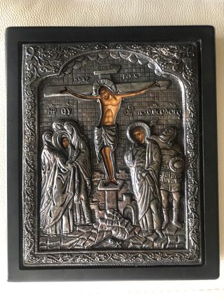 Immagine Sacra in argento e legno