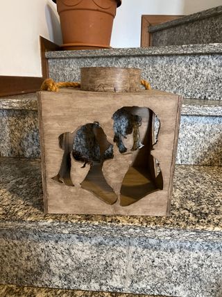 Cassetta in legno per lanterne 