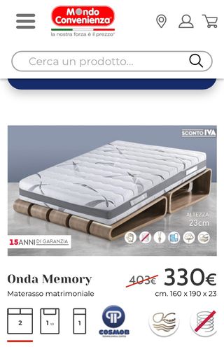 Materasso matrimoniale