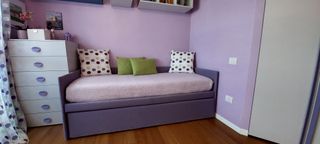 Letto doppio con reti a doghe 