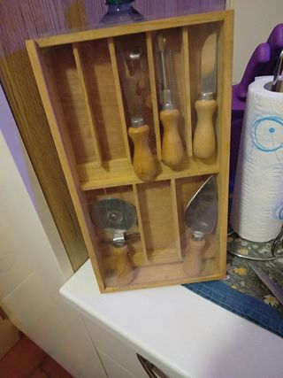 set da cucina coltelli rotella pizza