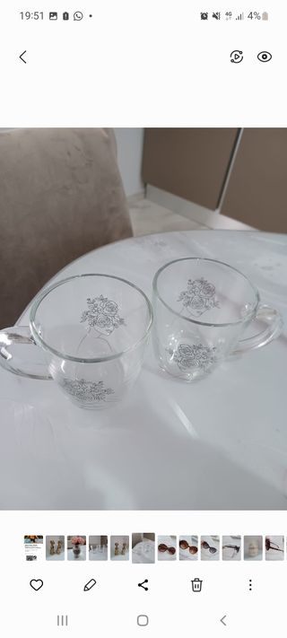 Set 2 tazze con disegno donna e rosa