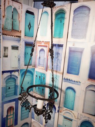 lampada antica in ferro battuto