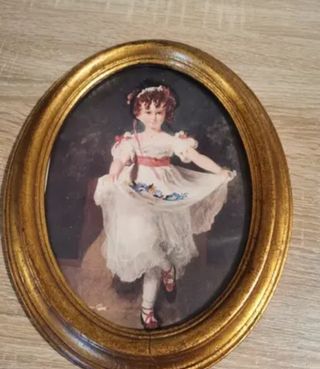 quadro dipinto quadretto ovale vintage 