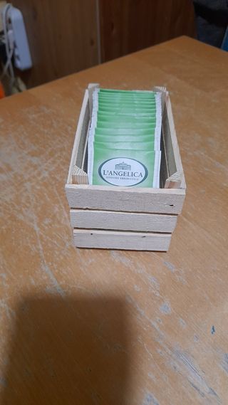 Mini cassetta in legno porta bustine tè
