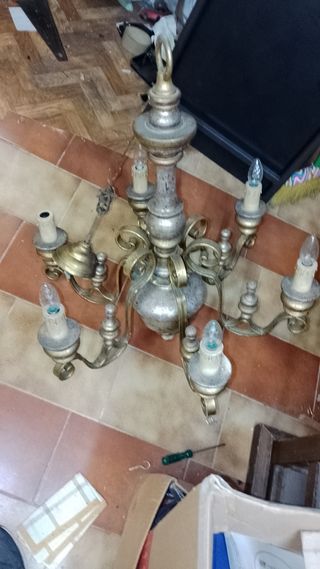 Lampadario in ottone vintage 