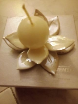 candela con porta candela in ceramica autentica 