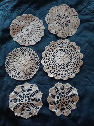 Set 6 centrini uncinetto fatti a mano