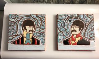Quadretti Beatles yellow submarine in ceramica
