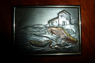 Quadretto su lastra argento e oro