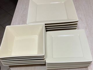 Piatti quadrati servizio da 6 