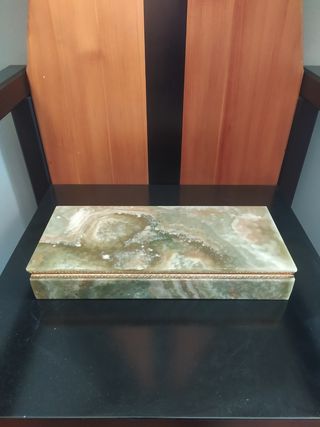 scatola onice e ottone porta gioie anni 50 