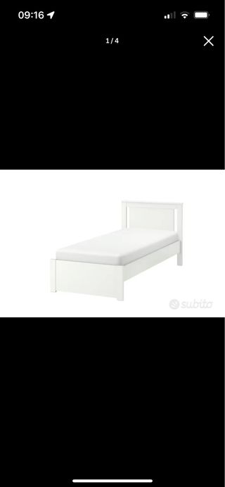 Letto Ikea singolo completo di doghe e materasso