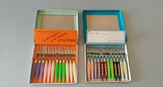 Set forchette aperitivo inox 12 pz (2). Vintage