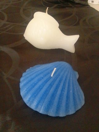 candele conchiglia e pesciolino 
