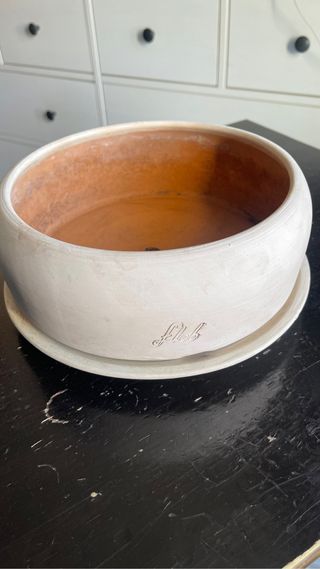 Vaso e sottovaso in ceramica Flob per bonsai