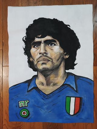 Quadro acrilico Diego Armando Maradona 50x70cm