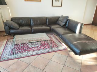 Divano di design, Flexform, in pelle con penisola