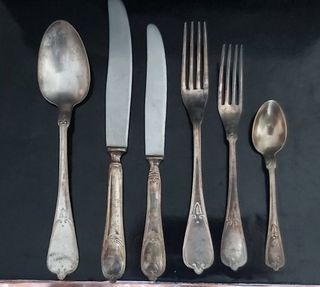 Servizio posate antico d'argento 1000  