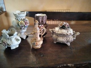 set vasi di Bassano più anfora Capodimonte 