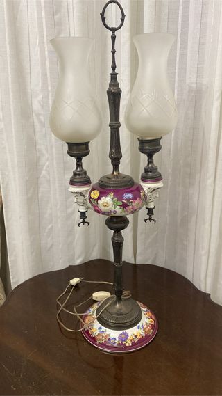 Lampada in argento e ceramica