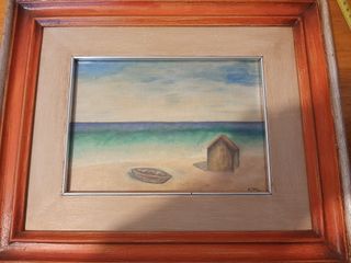 Quadro a Olio raffigurante veduta mare mis. 41x33