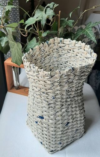 HANDMADE  Set 3 cestini di carta riciclata 