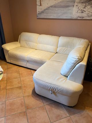 Divano angolare in pelle