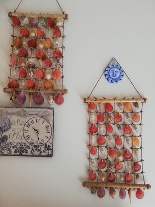 set 2 porta conchiglie da appendere al muro 