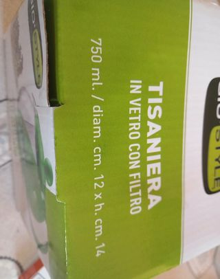 tisaniera in vetro con filtro