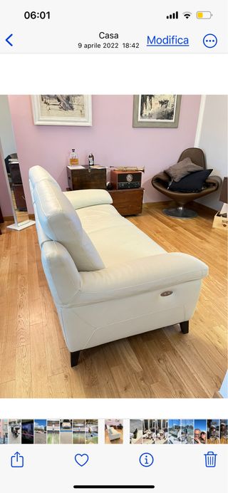 Divano in pelle bianco 