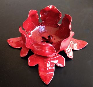 Portacandela rosso cero grande