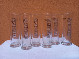 6 bicchieri birra Beck's da 0,2l