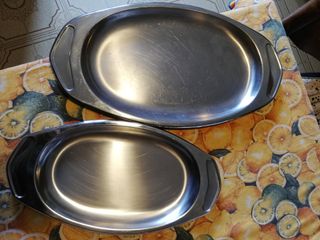 AMC coppia di vassoi in acciaio inox 18/10