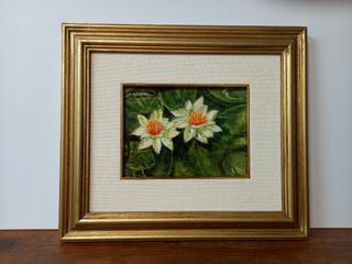 Dipinto ad olio con cornice in legno