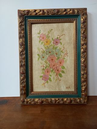 Dipinto ad olio con cornice in legno